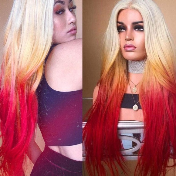 Accessories | Fire Hawt 24 Celeb 3 Tone Ombre Lacefront Wig | Poshmark